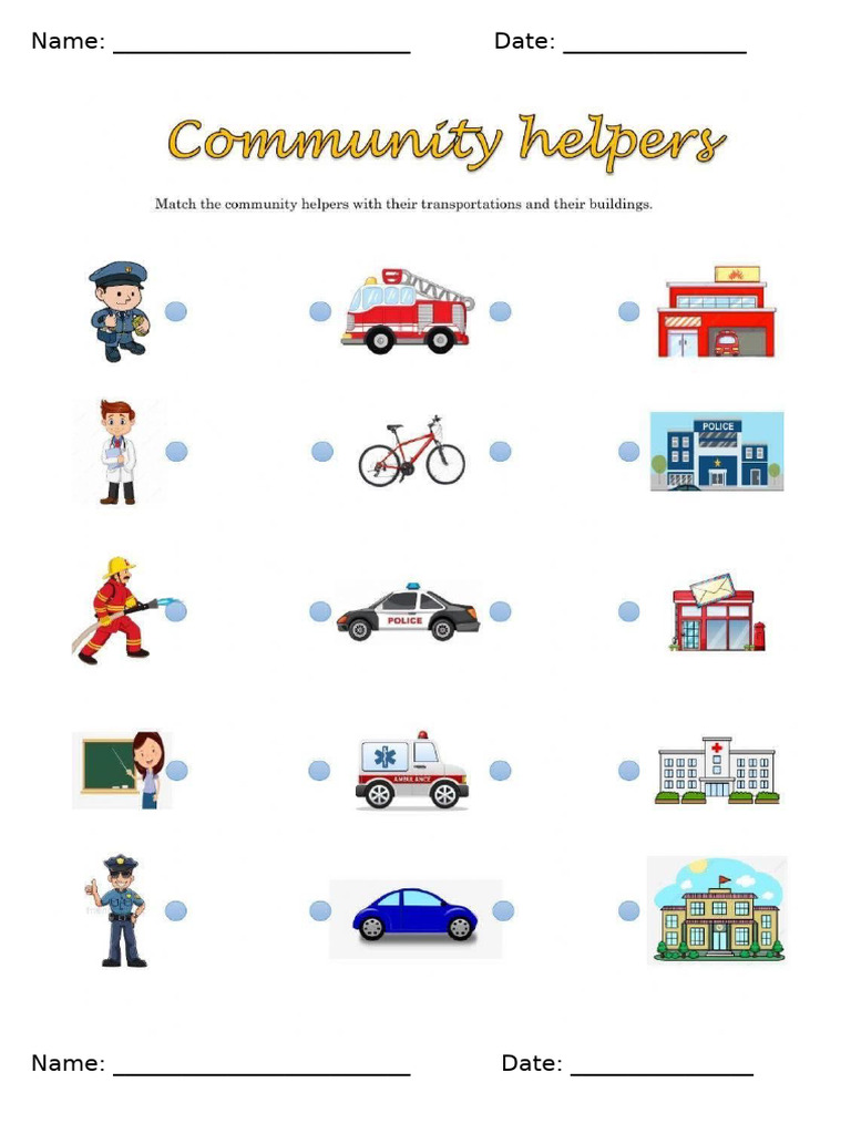 Community Helpers Coloring Activity | PDF