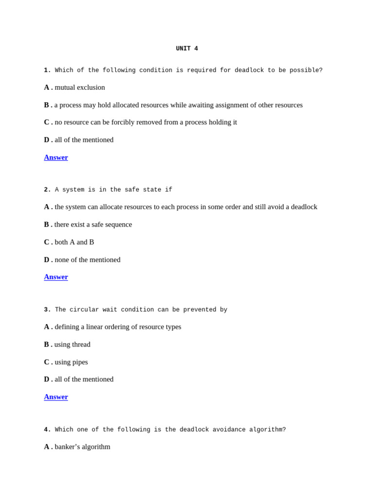 UNIT 4 | PDF | Concurrency (Computer Science) | Computing UNIT 4 | PDF | Concurrency (Computer Science) | Computing