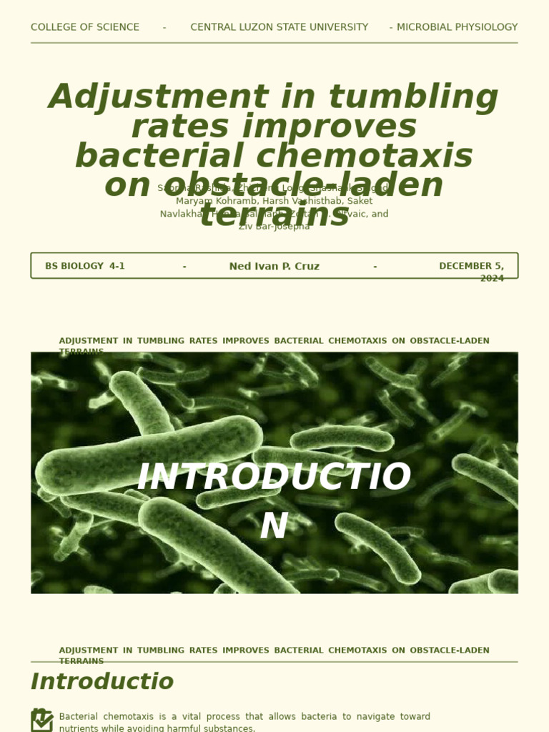MICROBIAL PHYSIOLOGY - REPORT | PDF | Chemotaxis | Bacteria