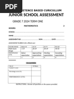Grade 8 Mathematics Exam 2026 | PDF