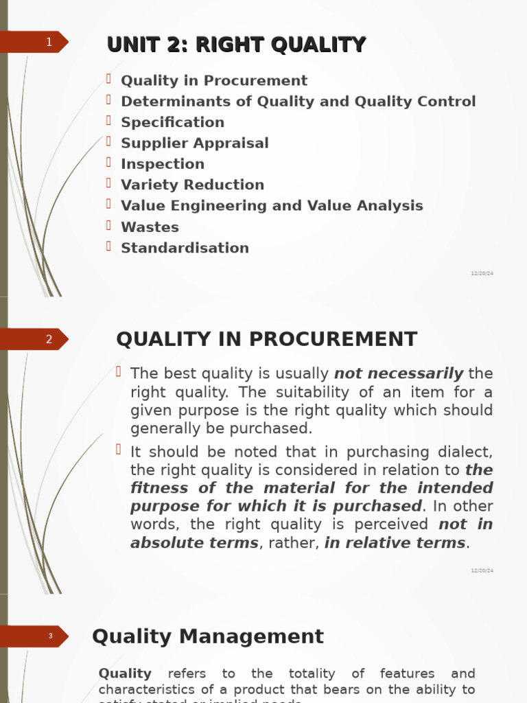 LOG 214 UNIT 2 Modified | PDF | Specification (Technical Standard) | Procurement