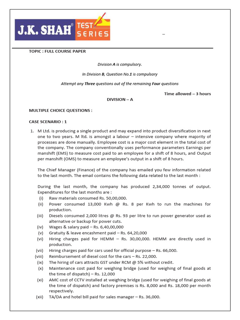 Isp 2410 - Costing - Question Paper | PDF | Cost Accounting | Inventory