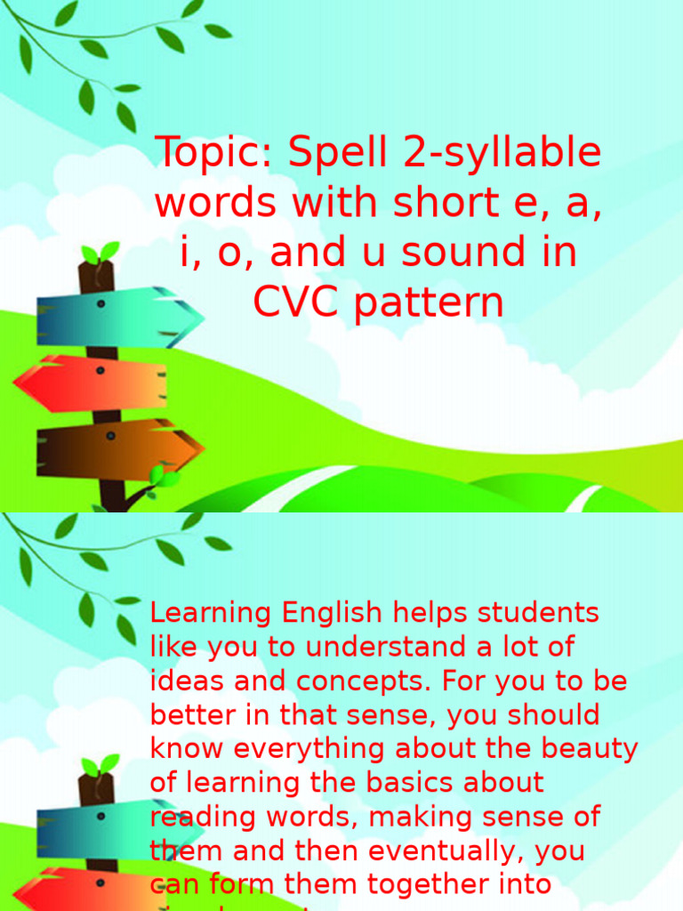 Q4_ENGLISH_MOD 3_#Spell 2-syllable words with short e, a, i, o, and u ...