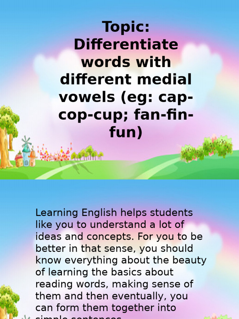 Q4 - ENGLISH - MOD 7 - #Differentiate Words With Different Medial ...