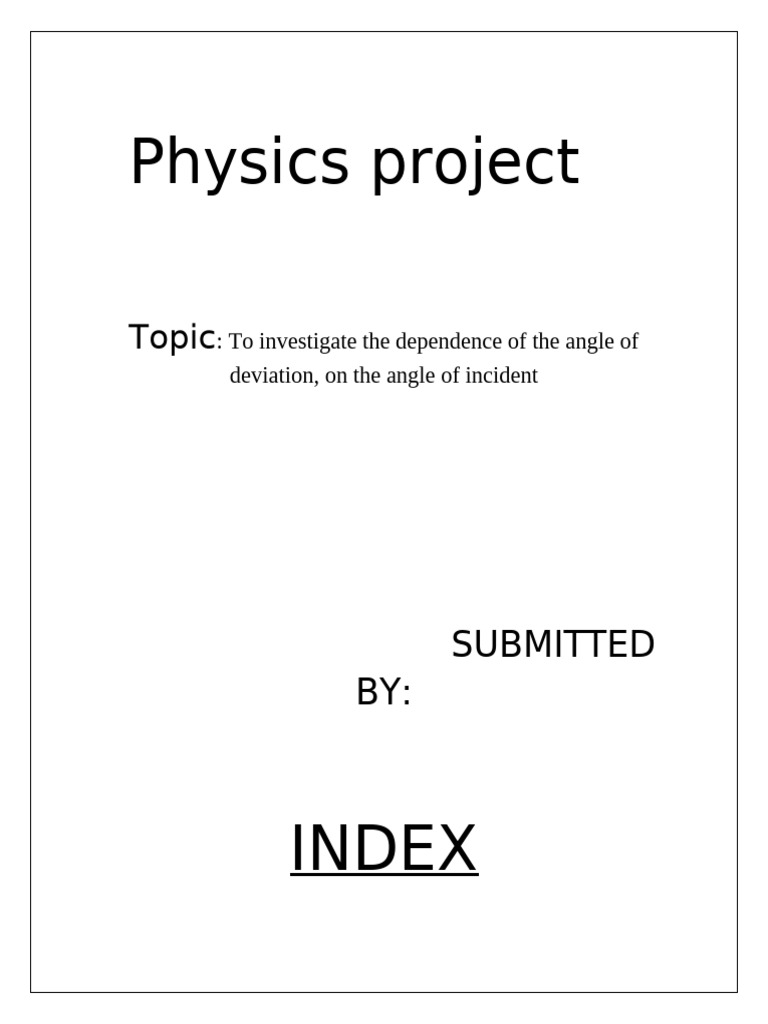 Physics Project Hifu | PDF | Refraction | Refractive Index