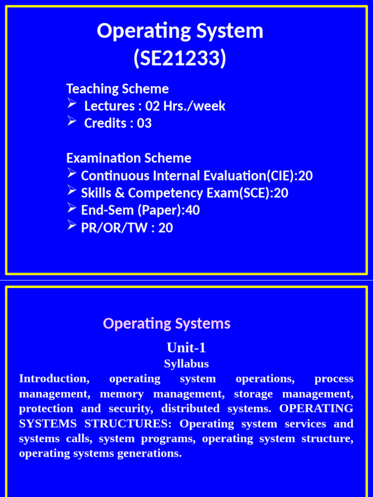 OS Unit-I | PDF | Kernel (Operating System) | Operating System