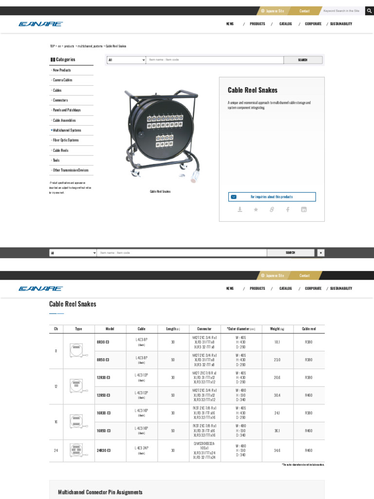 Cable Reel Snakes: Categories | PDF | Electrical Components ...