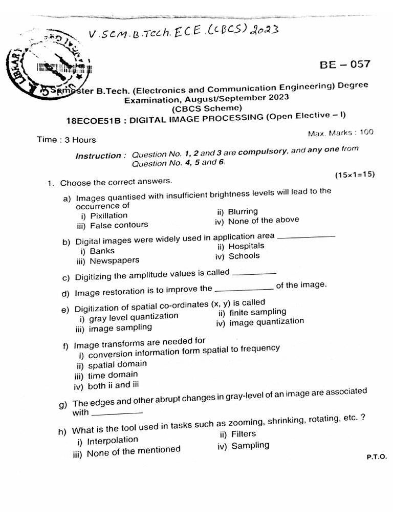 5 sem b.tech ECE (CBCS) 2023 (1) | PDF