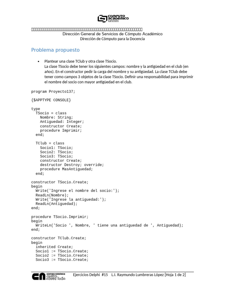 15 Ejercicios Delphi | PDF