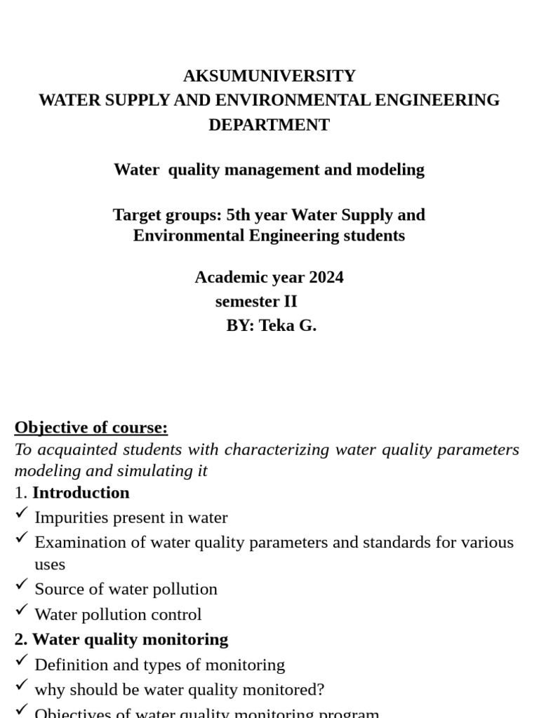 WSEE WQ and M PPT Additional 2 | PDF | Solubility | Alkalinity