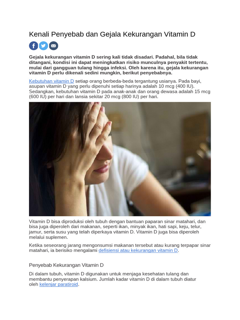 KENALI GEJALA KEKURANGAN VIT D | PDF
