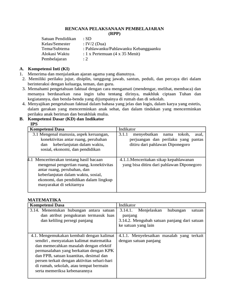 RPP Problem Based Learning | PDF