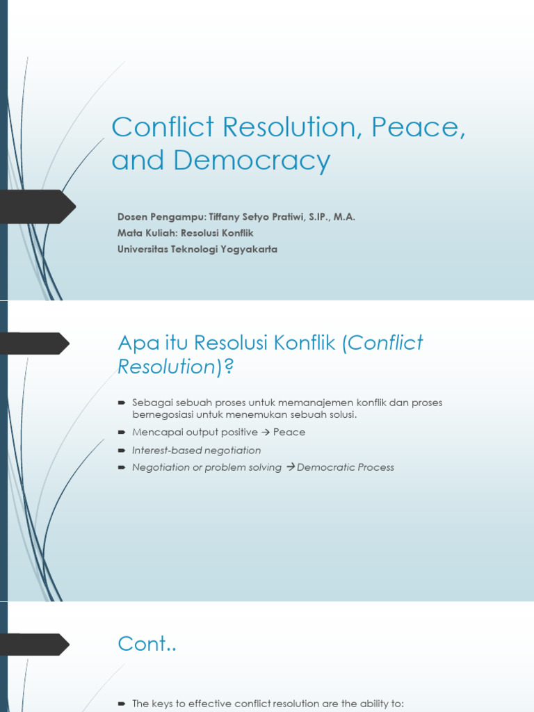Conflict Resolution Definition | PDF