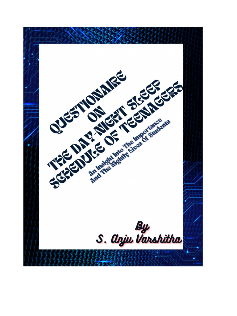 Day-night sleep schedule project | PDF | Sleep