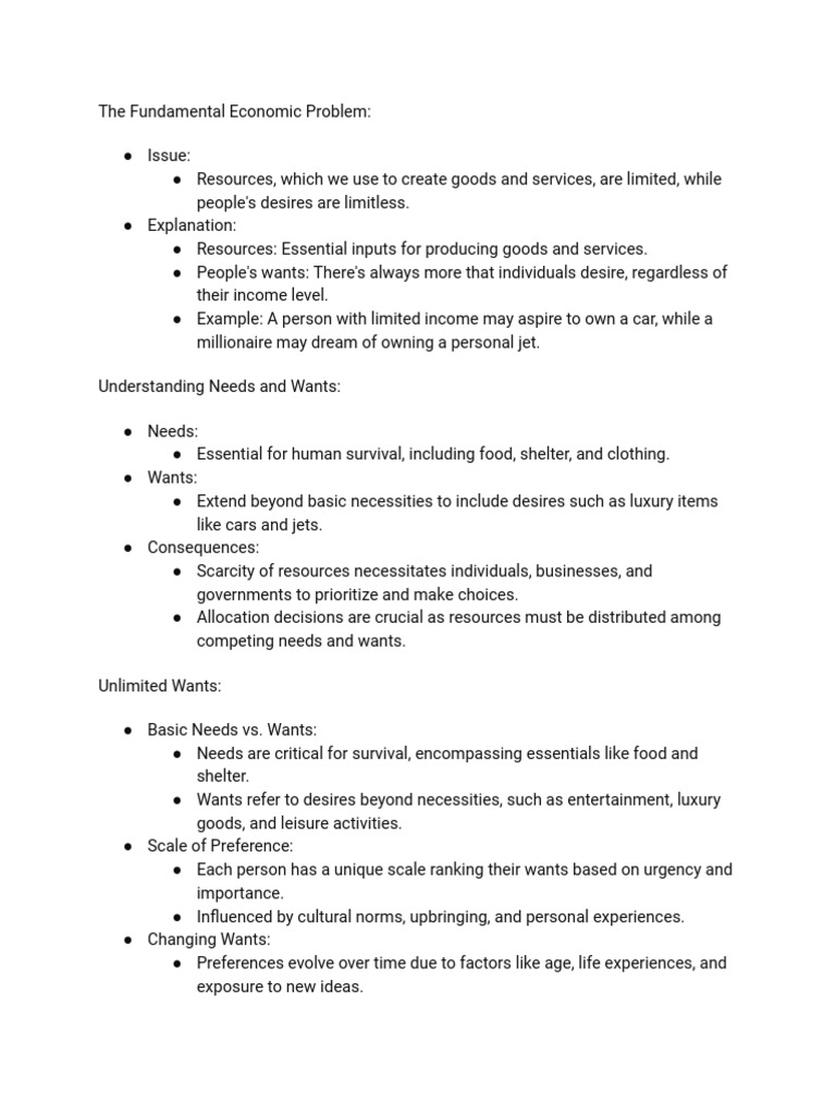 Scarcity, Choice, and Opportunity Cost | PDF | Opportunity Cost | Economics