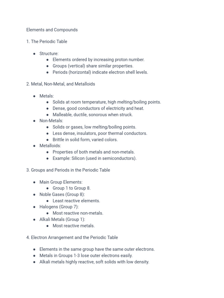Elements and Compounds | PDF | Chemical Compounds | Chemical Bond