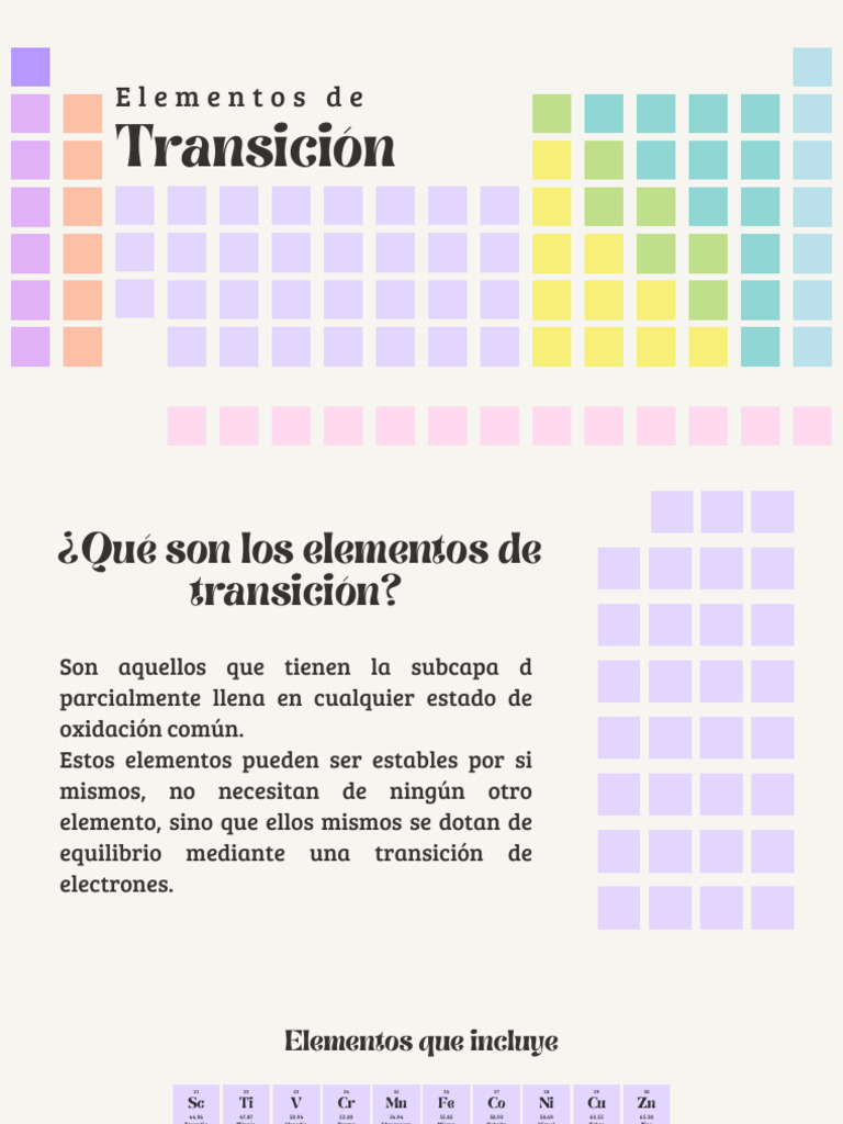 Elementos de Transición - Presentación | PDF