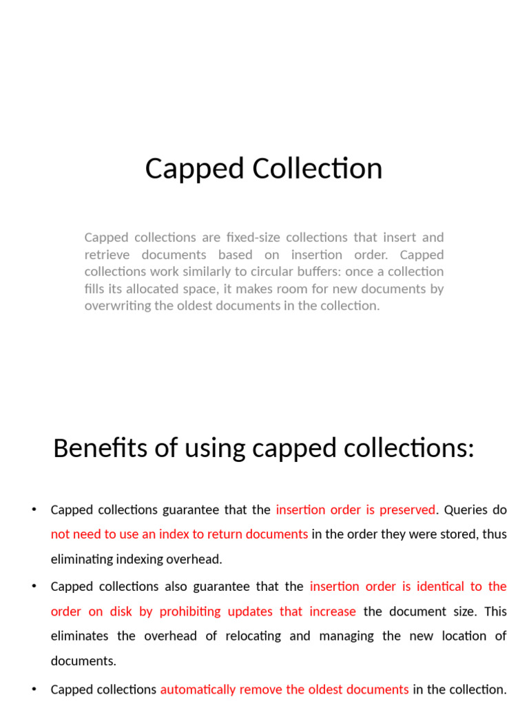 Capped Collection | PDF | Mongo Db | Computer Science