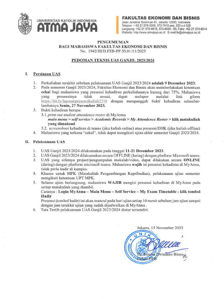 PDF Pedoman Teknis Uas 2310 Feb | PDF