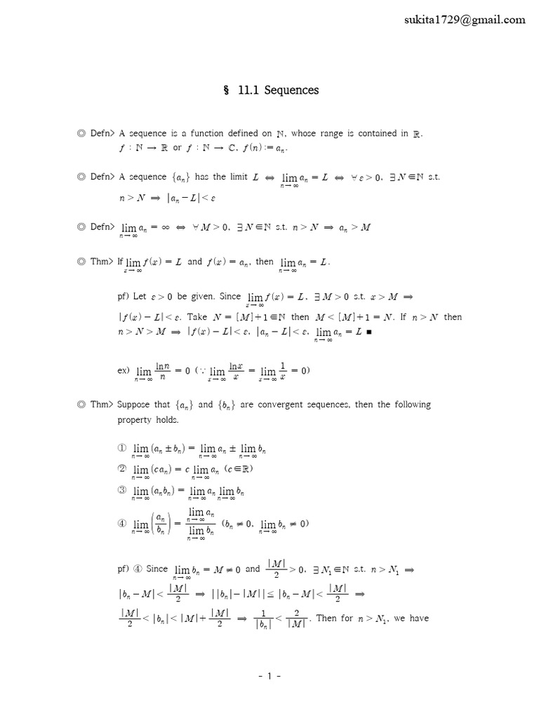 AP Calculus Chapter 11 | PDF | Limit (Mathematics) | Functions And Mappings