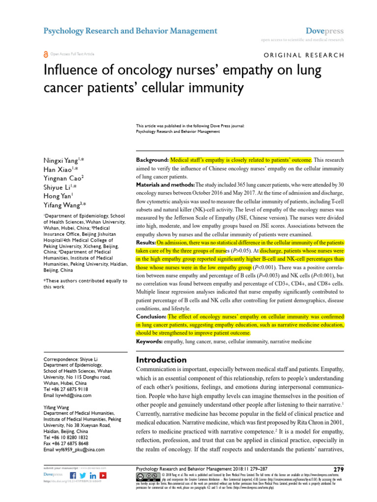 prbm-11-279 | PDF | Empathy | Nursing