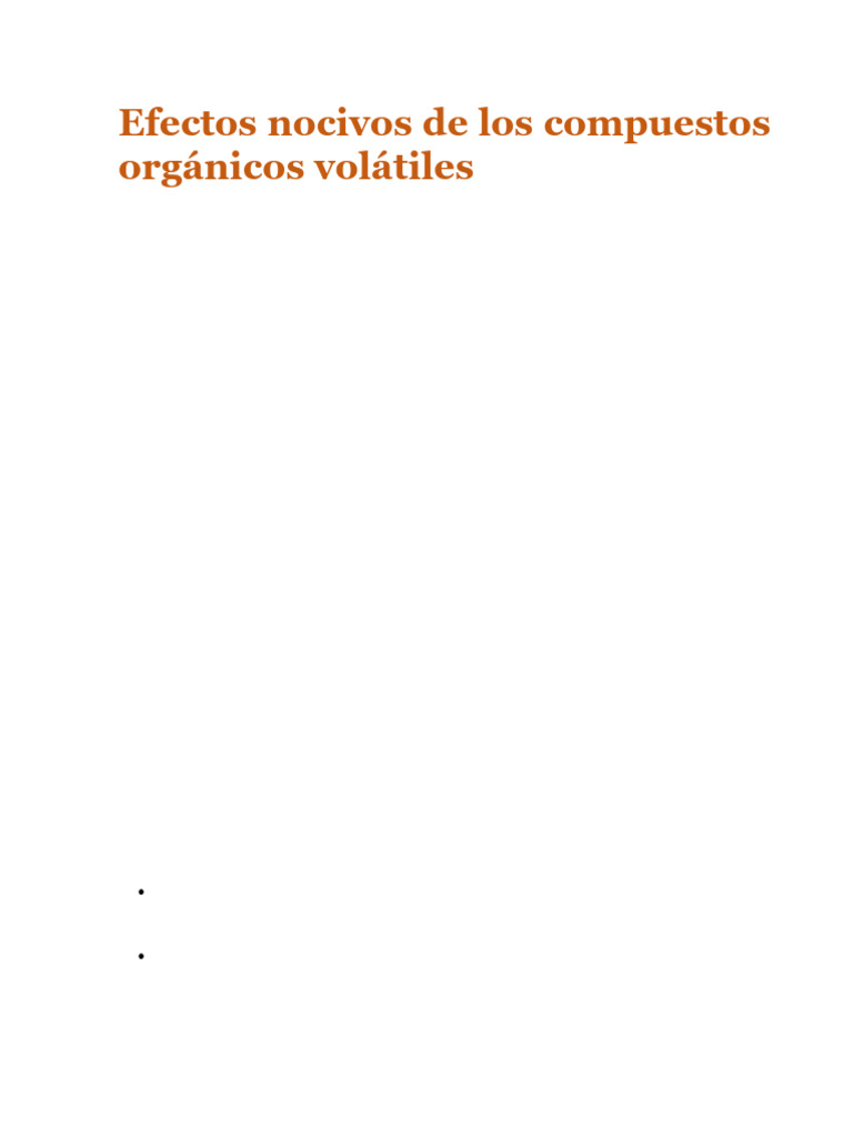 Riesgos de Compuestos Orgánicos Volátiles | PDF | Sustancias químicas