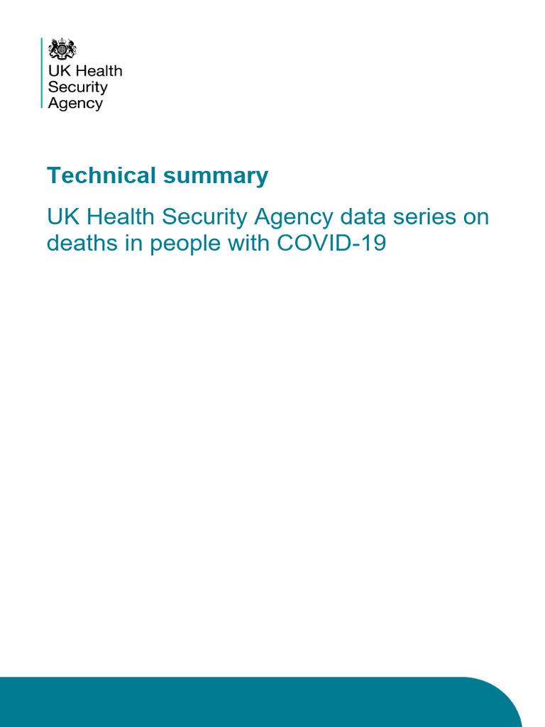 UK Health Security Agency Data Series On Deaths in People With COVID-19 ...