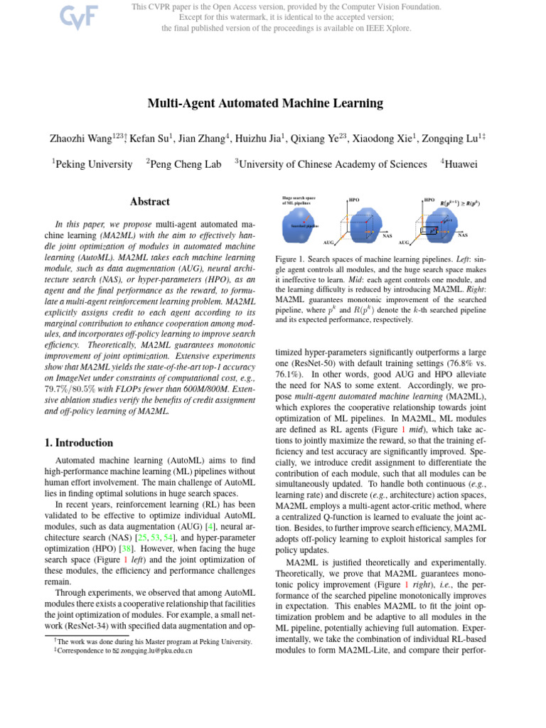 Multi-Agent Automated Machine Learning | PDF | Applied Mathematics | Artificial Intelligence