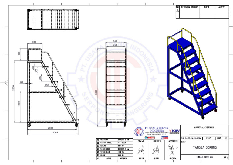 Tangga Dorong Caster Wheel + Lock | PDF