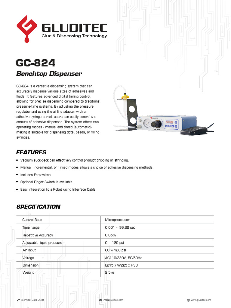 GC-824 Benchtop Dispenser Guide | PDF