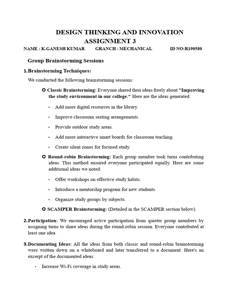 ASSIGNMENT-3__R190580 | PDF | Brainstorming | Water