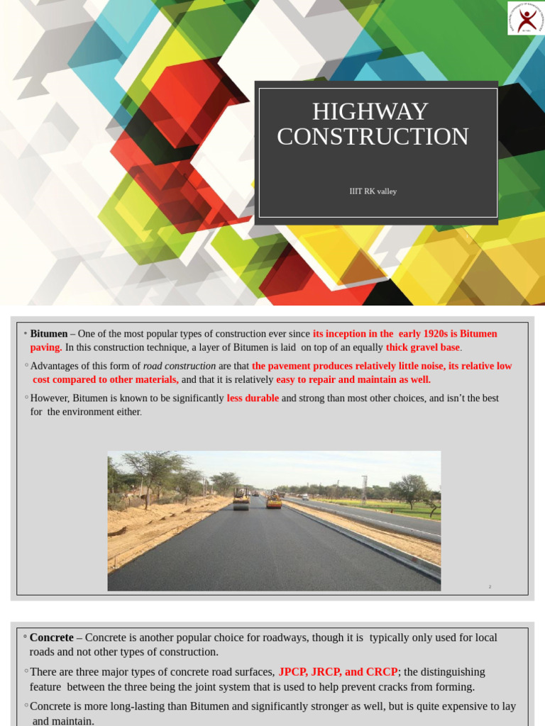 HIGHWAY CONSTRUCTION | PDF | Road Surface | Road