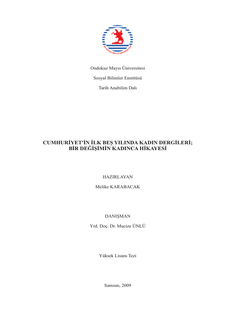Cumhuriyet'İn İlk Beş Yilinda Kadin Dergileri Bir Değişimin Kadinca ...