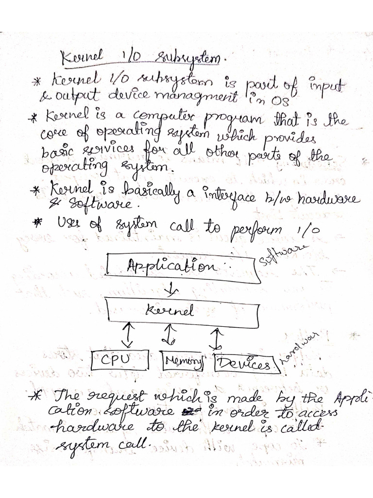 Kernel I-O Subsystem | PDF