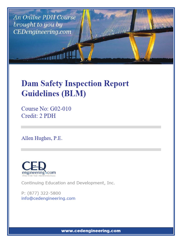 G02-010 - Dam Safety Inspections Report Guidelines - US | PDF ...