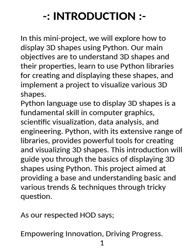 Visualizing 3D Shapes with Python | PDF