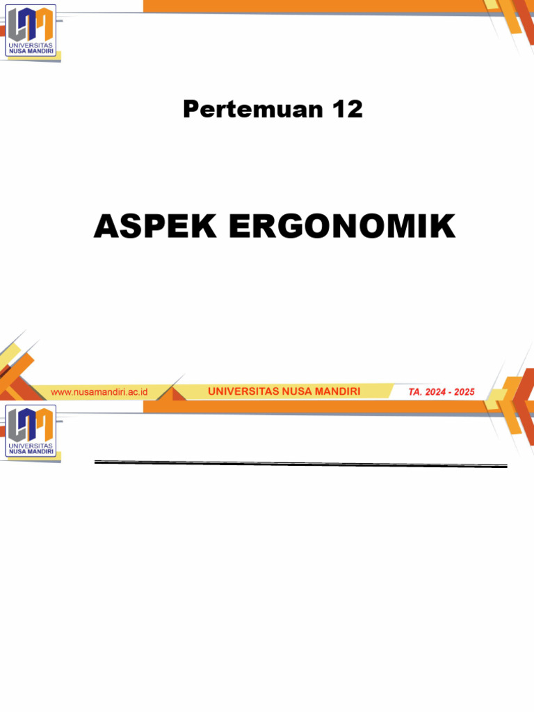 Pertemuan 12: Aspek Ergonomik | PDF