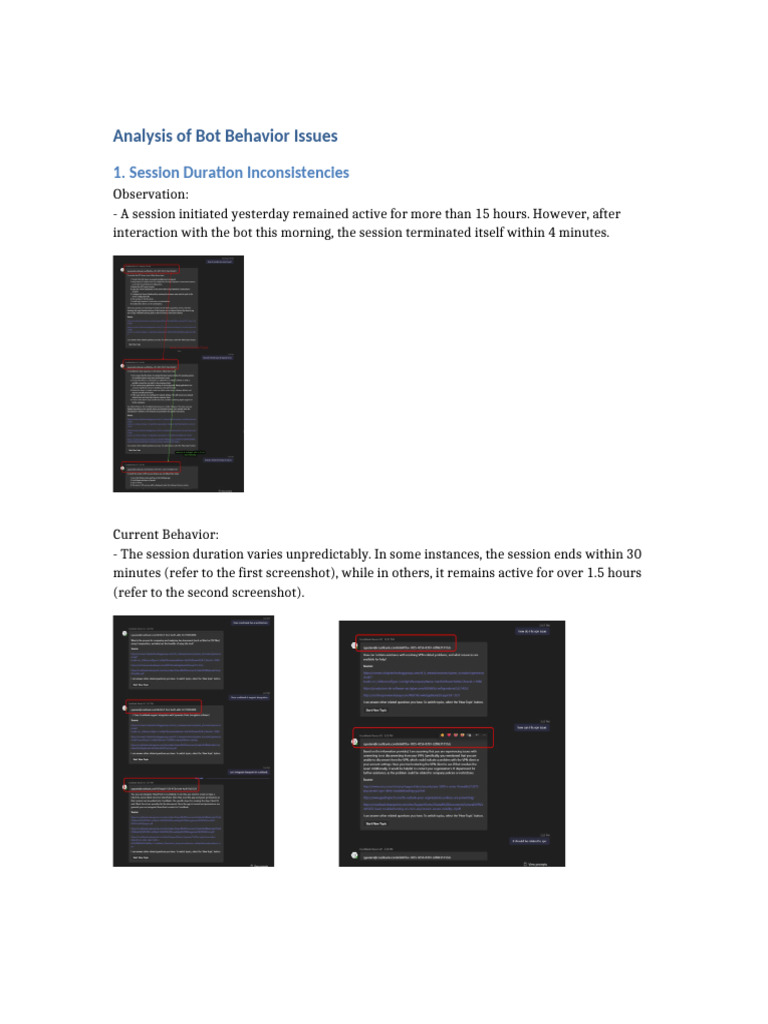 Analysis of Bot Behavior Issues | PDF