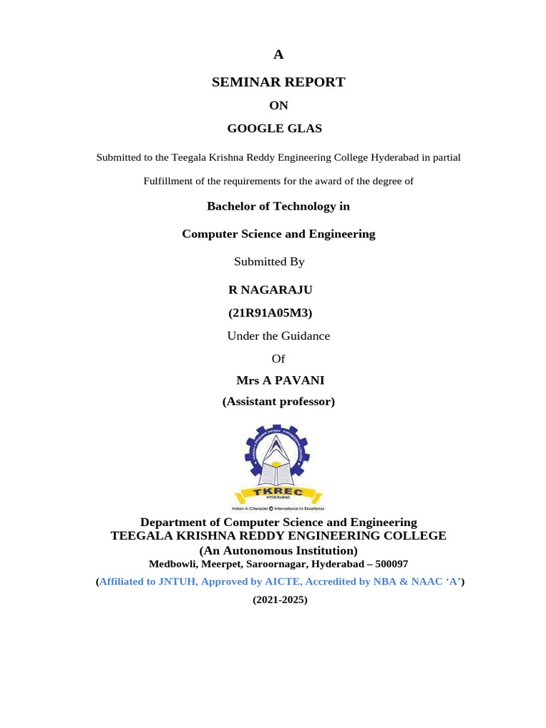 Technical - Seminar - Documentation Nagaraju | PDF | Augmented Reality | Android (Operating System)