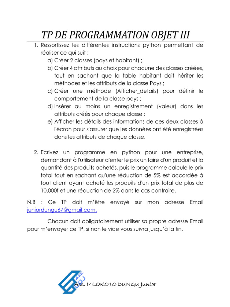 TP Programmation Objet | PDF