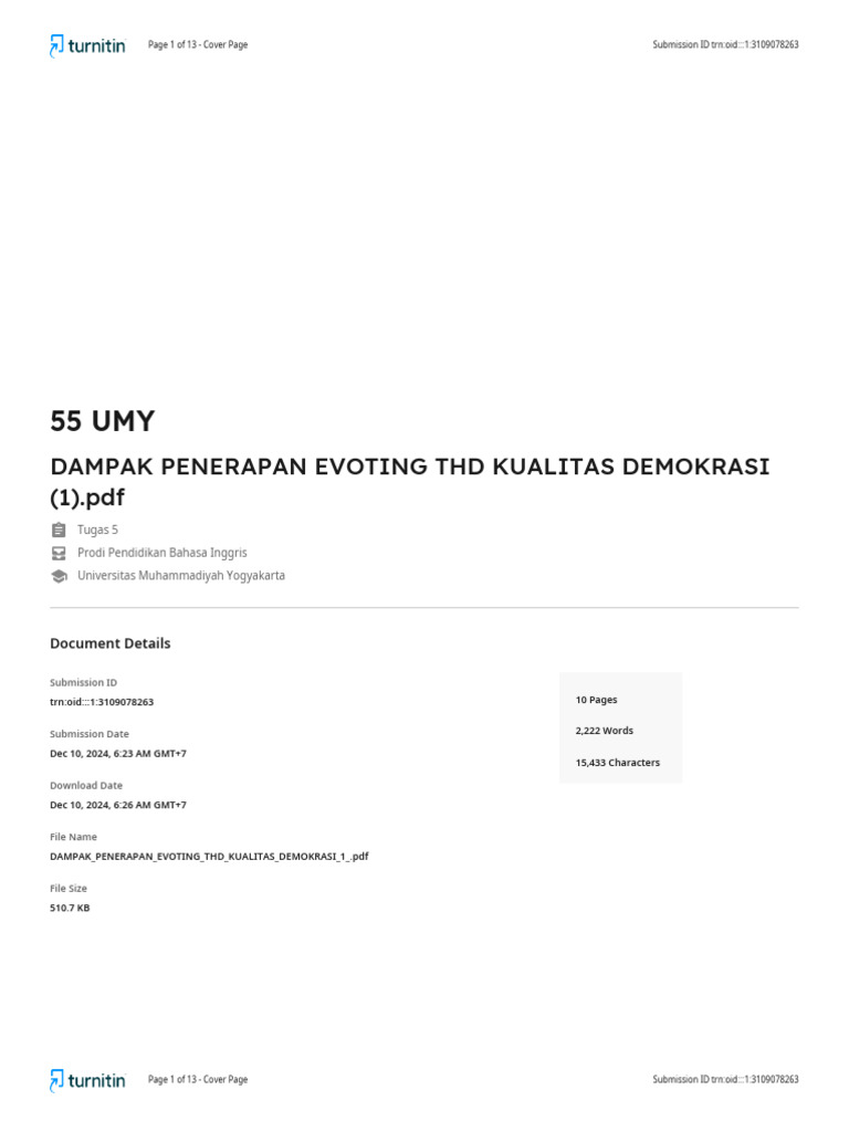 E-Voting dan Kualitas Demokrasi di Indonesia | PDF