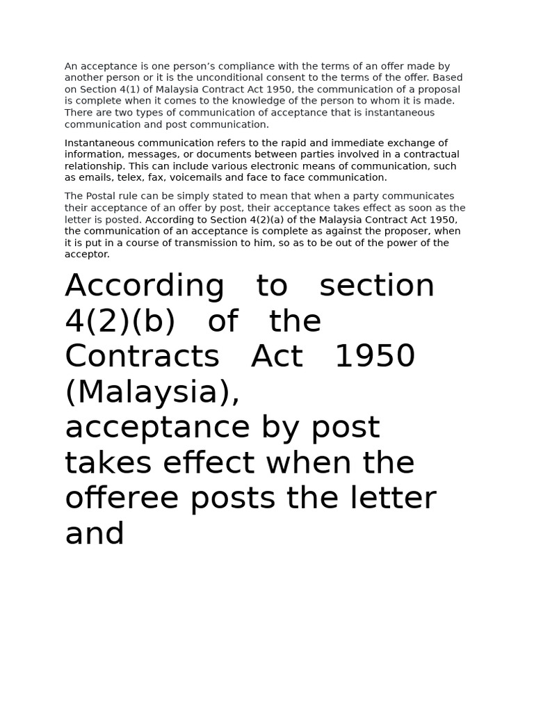An Acceptance Is One Person | PDF