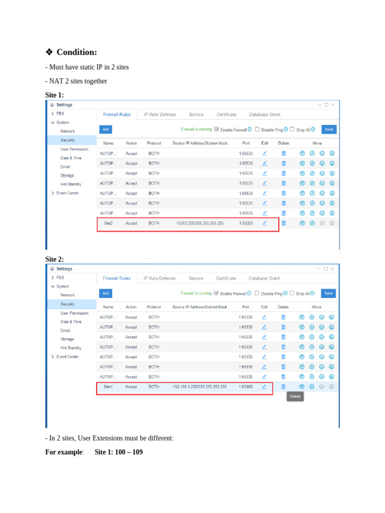 Conection 2 PBX (Yeastar S20) | PDF