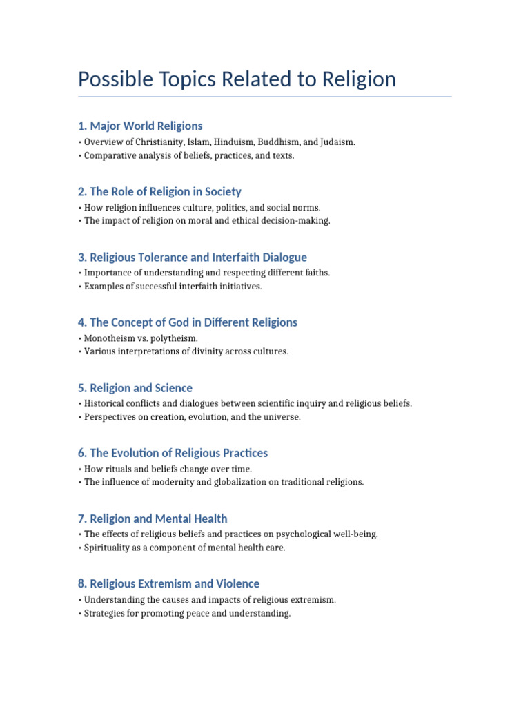Religion Topics | PDF