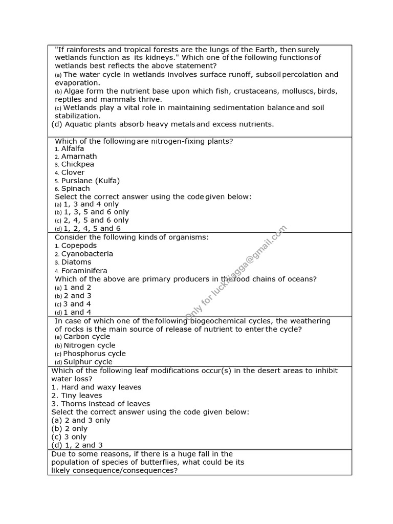 67654_classroom_0_Ecology_Basic_Questions | PDF | Wetland | Mangrove