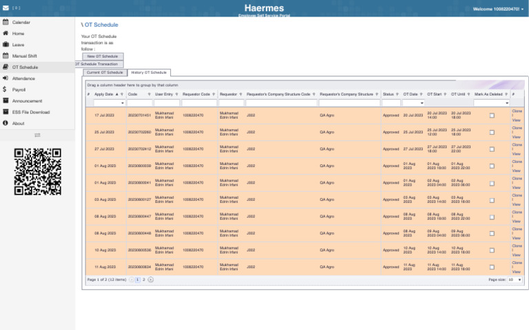 OT Schedule - ESS Portal | PDF | Computing | Software