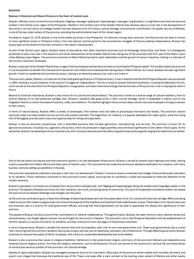 Bulacan | PDF | Philippines