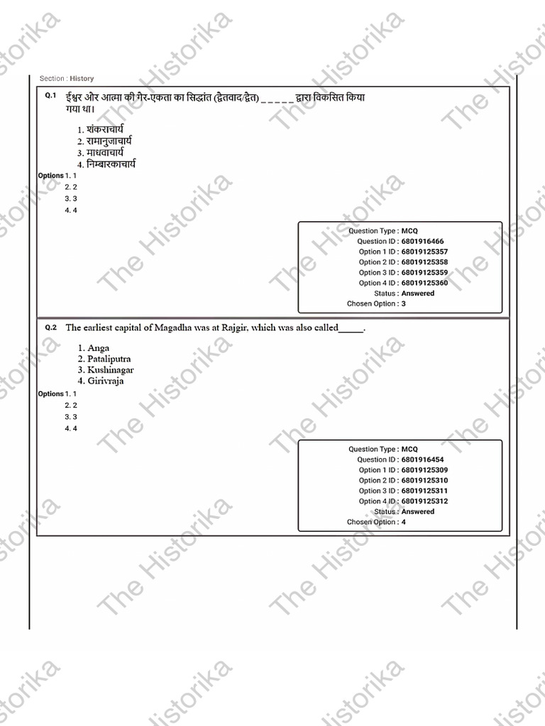 MA History 2024 Question Paper | PDF