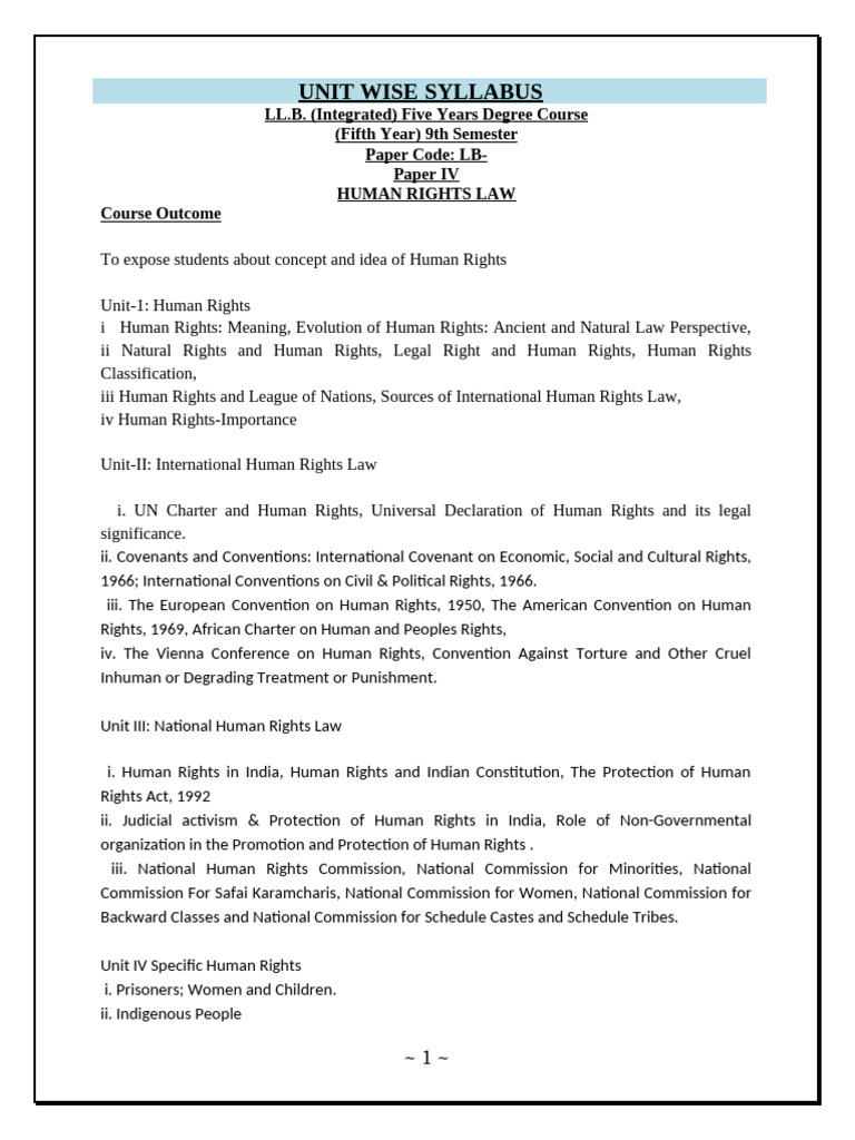 HUMAN Rights Unit 1 - 4handouts | PDF | Human Rights | Natural Law