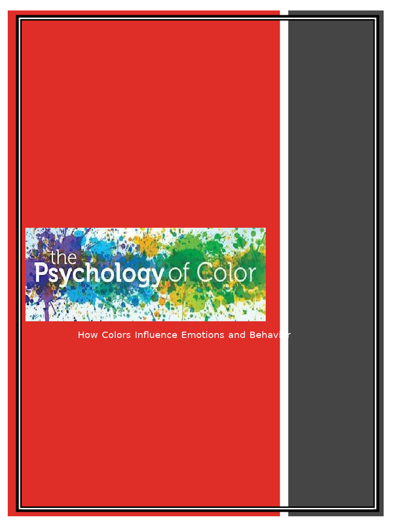 English Project - Psychology of Colours | PDF | Emotions | Color